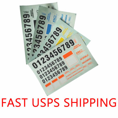 RC 1/10 Car High flexible Vinyl Decal Sticker Sheet Drift Racing Number ...