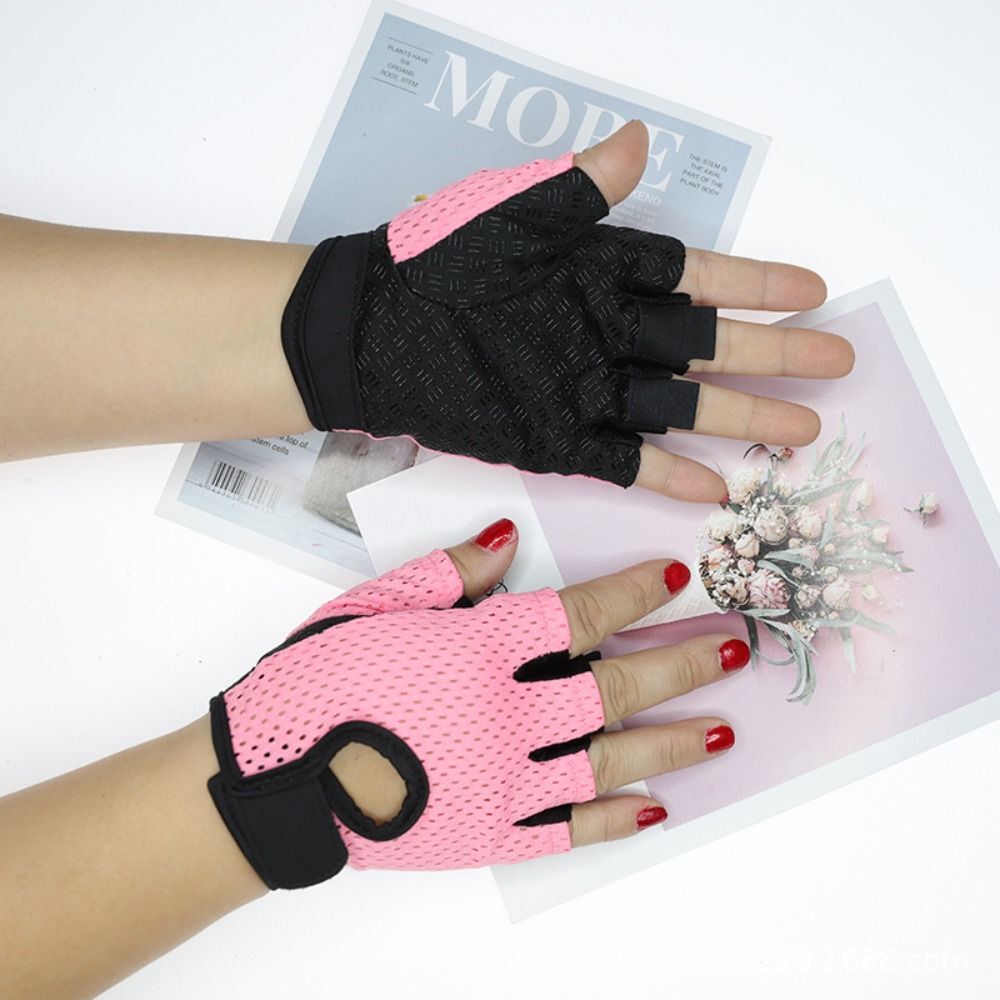 Bodybuilding Workout Cycling Fingerless Gloves Non-slip Sport Gloves ...