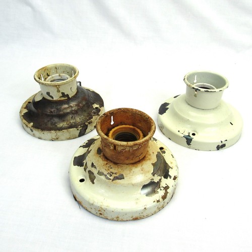 3 Vintage Ceiling Light fixture Base metal sockets for 3 chain Shades ...