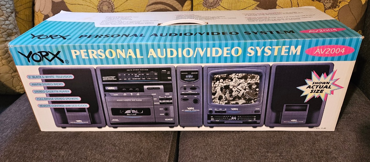 Vintage Yorx Personal Audio Video System Boombox Cassette TV AV2004 for ...