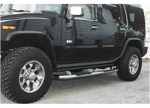 Aries 204075-2 For 03-09 Hummer H2 (w/Rocker Bar) 3" Round Steel Side ...