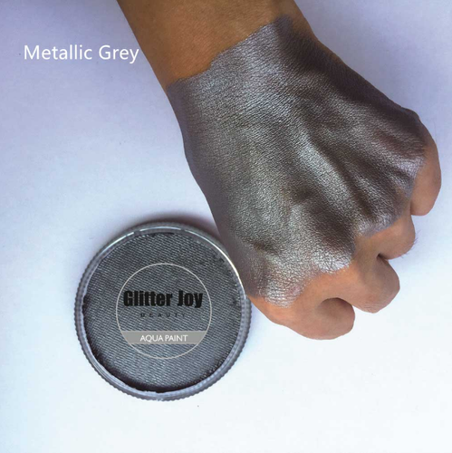 Metallic Grey Face & Body Paint Silver Festival Rave Makeup Water Based ...
