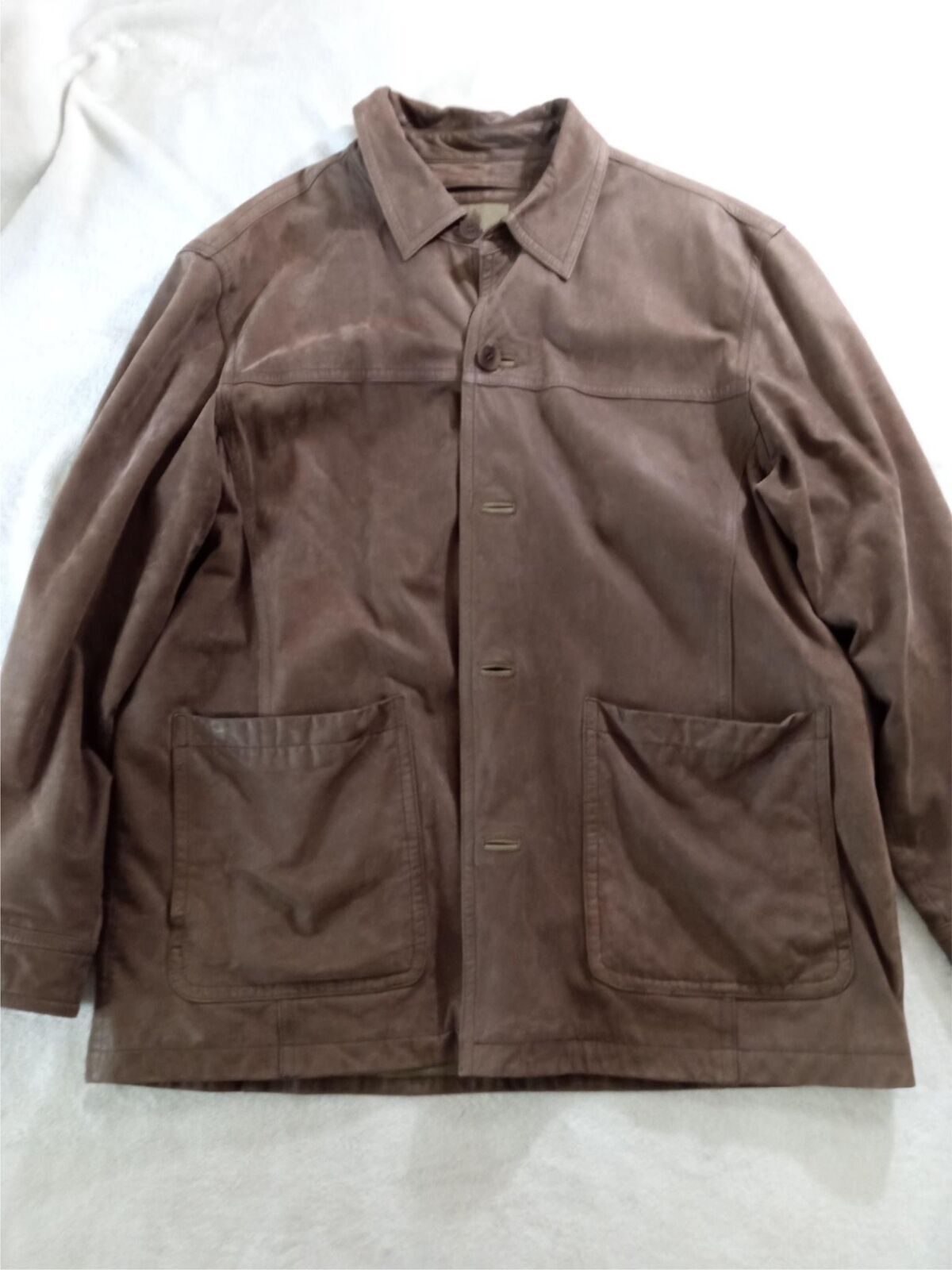 Rainforest Brand Brown 100% Leather Jacket Men's Size… - Gem