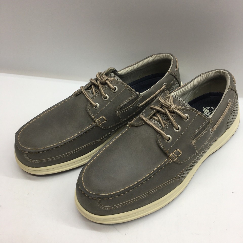 Dockers Men's Beacon Grey Boat Shoe Lace-up Deck Shoe Size 11M Leather ...