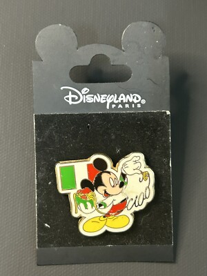 DISNEY PIN MICKEY MOUSE ITALY FLAG ITALIAN CIAO SPAGHETTI DISNEYLAND ...