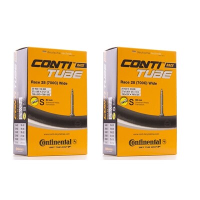 2 x Continental Race 28 Wide Inner Tubes 700 x 25c-32c | Presta Long ...