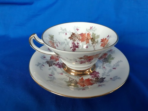 Kertel Jacob Footed Cup and Saucer with Fall Leaves Gold Trimmed ...