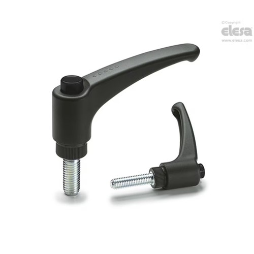 ELESA ERX Adjustable handles Technopolymer Zinc-plated steel threaded ...