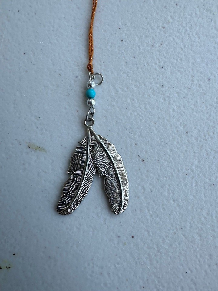 Vintage Native American Indigenous Inspired Navajo Double Feathers Pendent | eBay