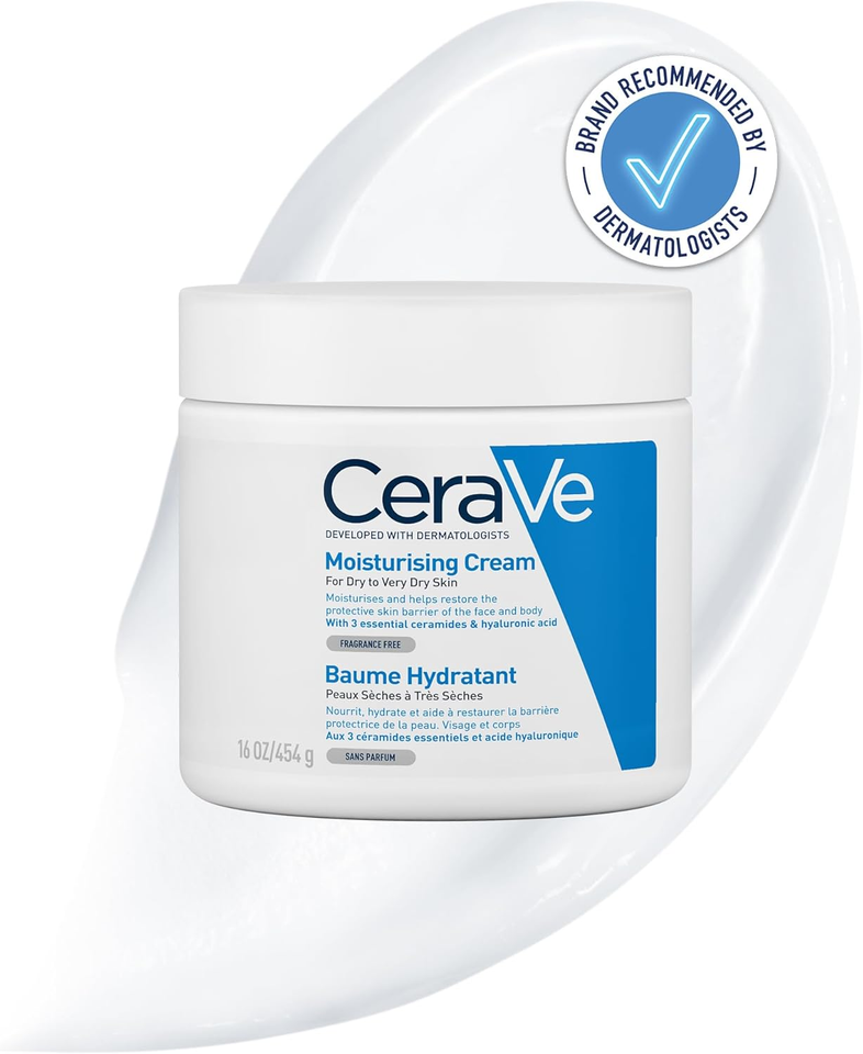 CeraVe Moisturising Cream 454g for Dry to Very Dry Skin Hyaluronic Acid ...