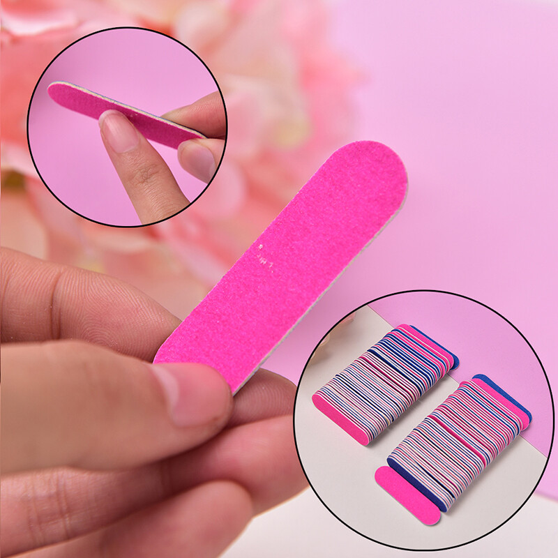 100pcs Mini Nail Files Nail Disposable Cuticle Remover Buffers Nail Art ...