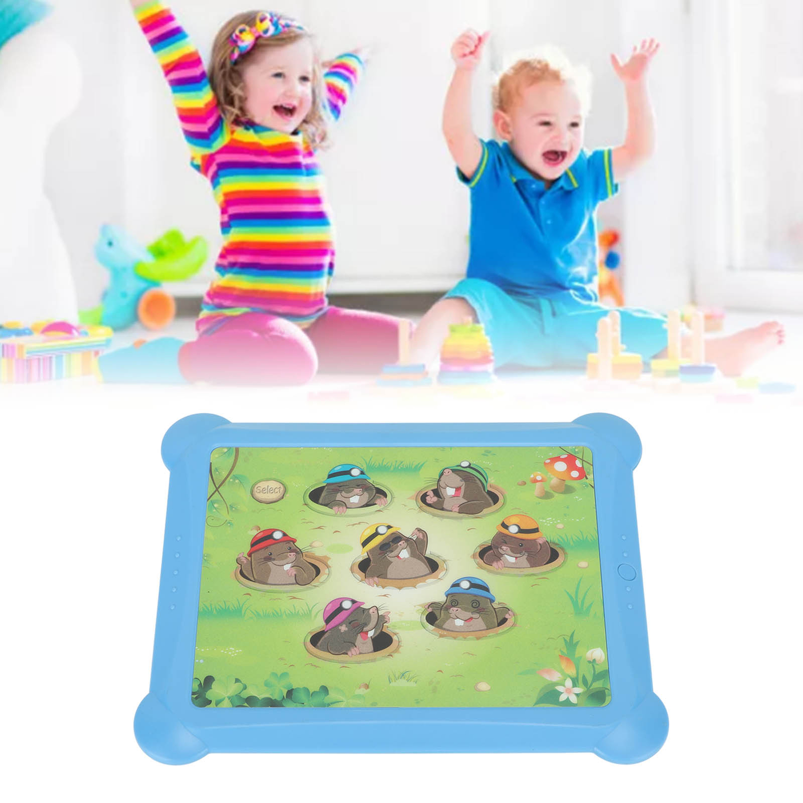 Electric Mole Pounding Toy Improve Coordination 7 LED Lighting Handheld ...