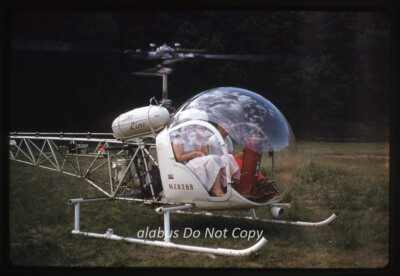 Orig 1961 SLIDE View of Bell 47G Lake Line Helicopter N2828B South ...
