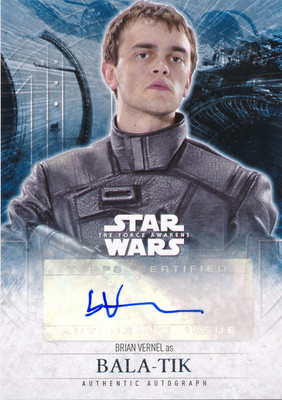 Topps Star Wars The Force Awakens Series 2 Brian Vernel Autograph Auto ...