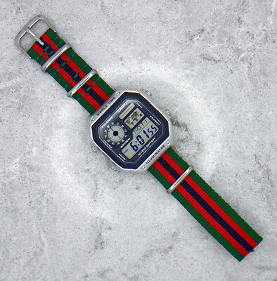 Casio Royale Watch mod with a 007 Bond Ballistic Nylon Strap / Band AE ...