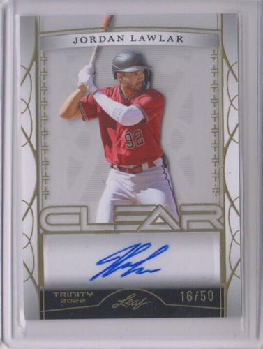 2022 Leaf Trinity JORDAN LAWLAR Diamondbacks Top Prospect GOLD AUTO RC ...