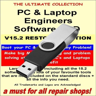 Computer Engineers Toolkit USB all Win OS Utility Tool Boot Restored PC ...