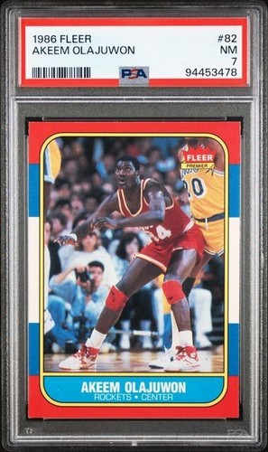 1986-87 Fleer #82 Hakeem Olajuwon RC Rookie: Houston Rockets PSA 7 | eBay