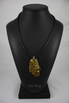 Berger de Brie longhaired, collier couvert d’or, qualité supérieure Art ...