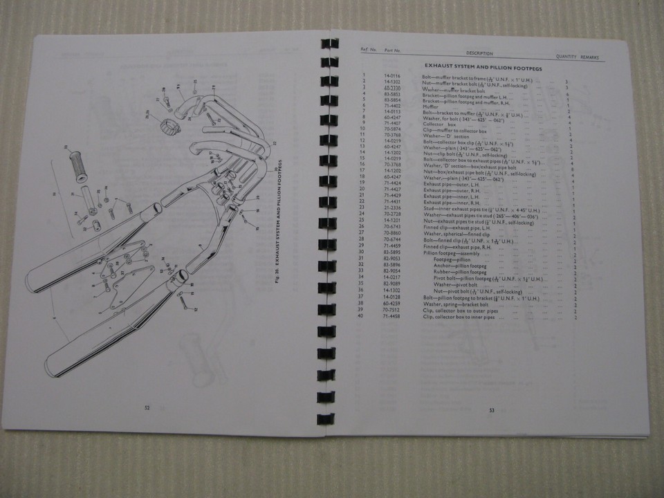 Triumph Trident T160 replacement parts catalog | eBay