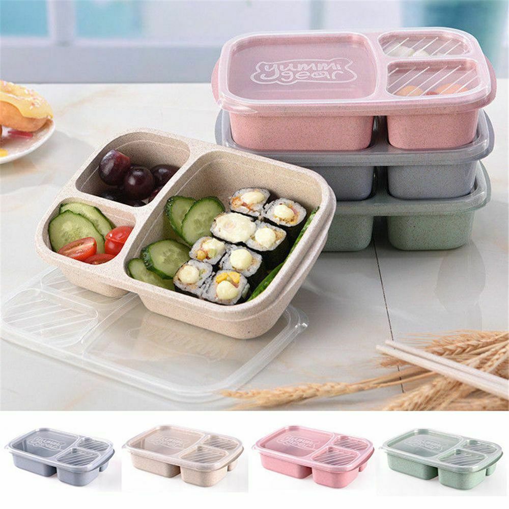 Bento Box Food Grade Wheat Straw Storage Case Portable Food Storage ...