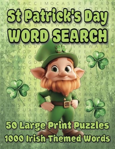 St Patrick's Day Word Search Large Print: 50 Irish Themed Word Find ...