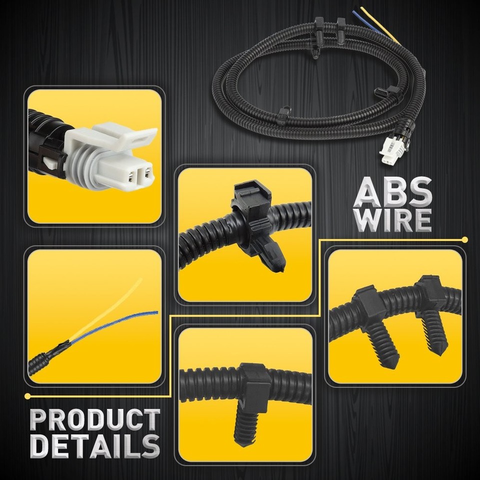 2PCS ABS Wheel Speed Sensor Wire Harness 10340314 For 2001-2005 Pontiac ...