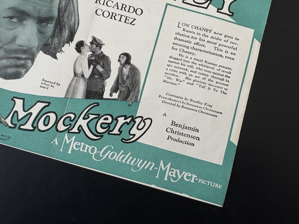 Vintage 1927 Lon Chaney Sr. “The Mockery” Herald - Silent Film Past ...