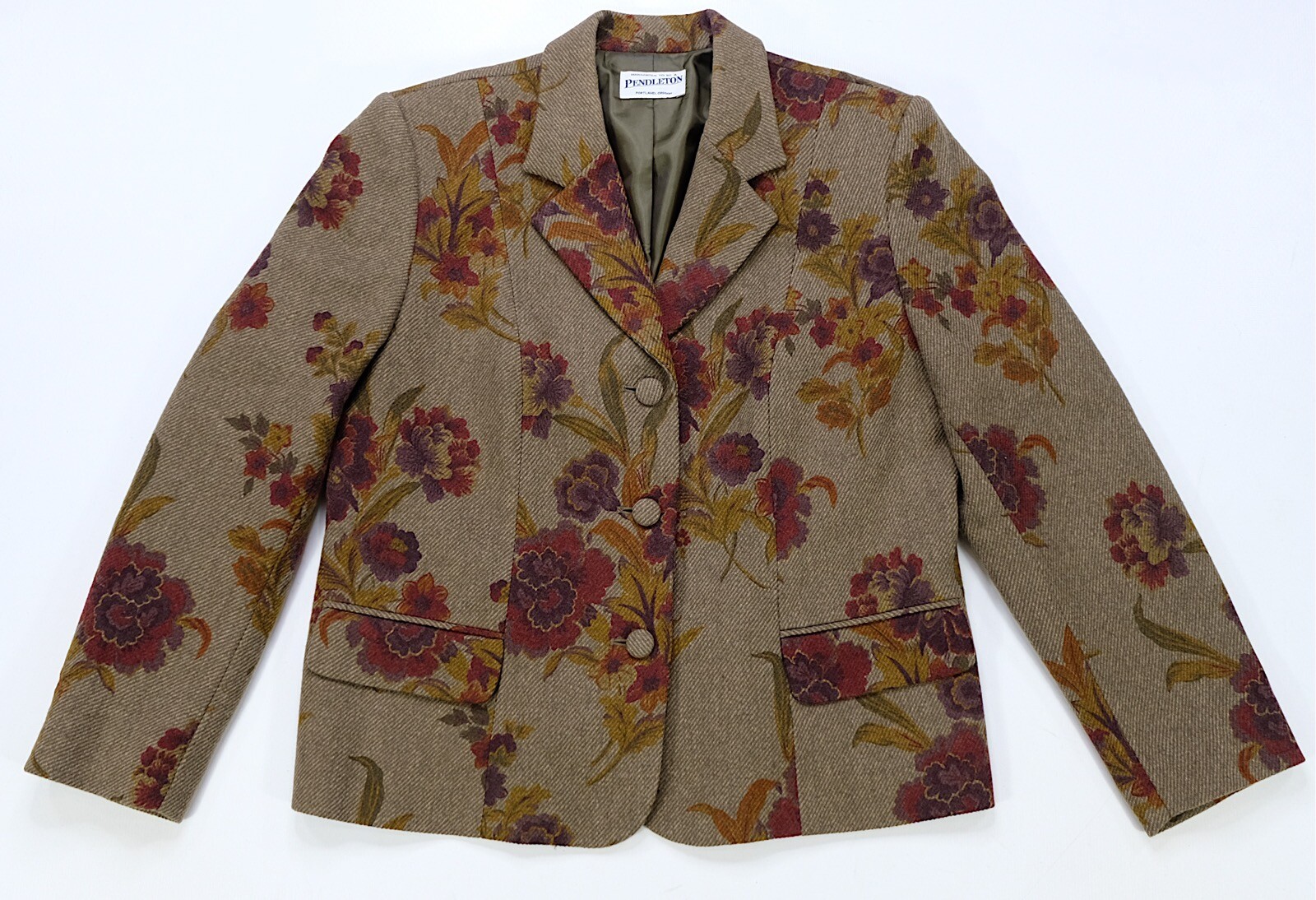 Rare Vintage PENDLETON Flowers Floral Print Blazer Ja… - Gem
