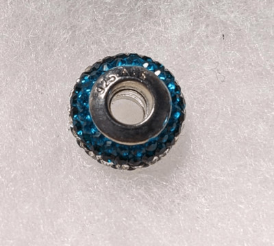 New Pandora Teal & White Rhinestone Bead - BEAUTIFUL!!! | eBay