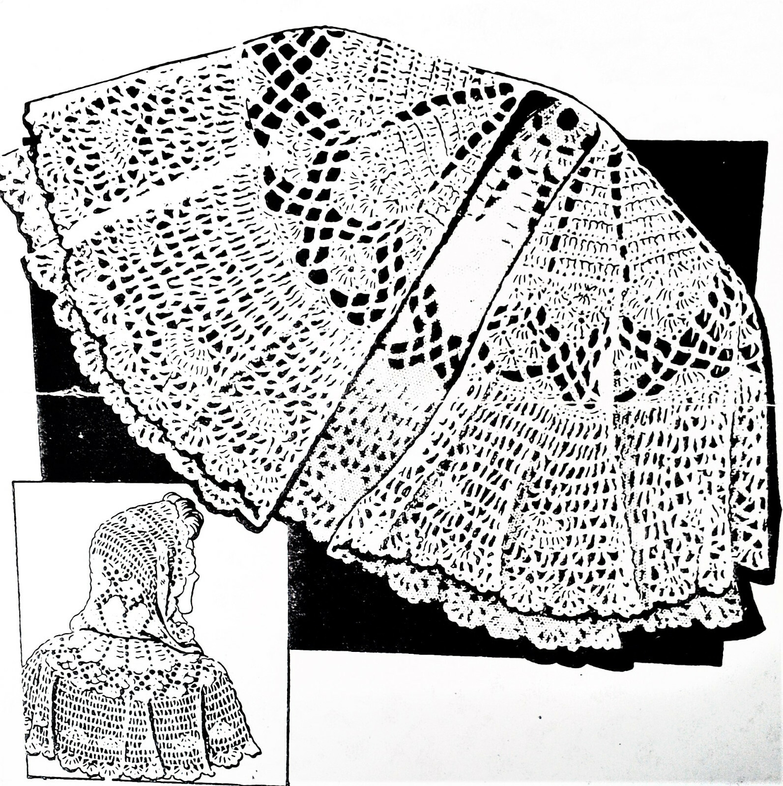 R2620 Vintage Mail Order CIRCULAR SHAWL Pattern to Crochet ...
