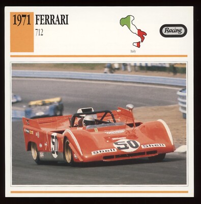 1971 Ferrari 712 Racing Classic Cars Card | eBay