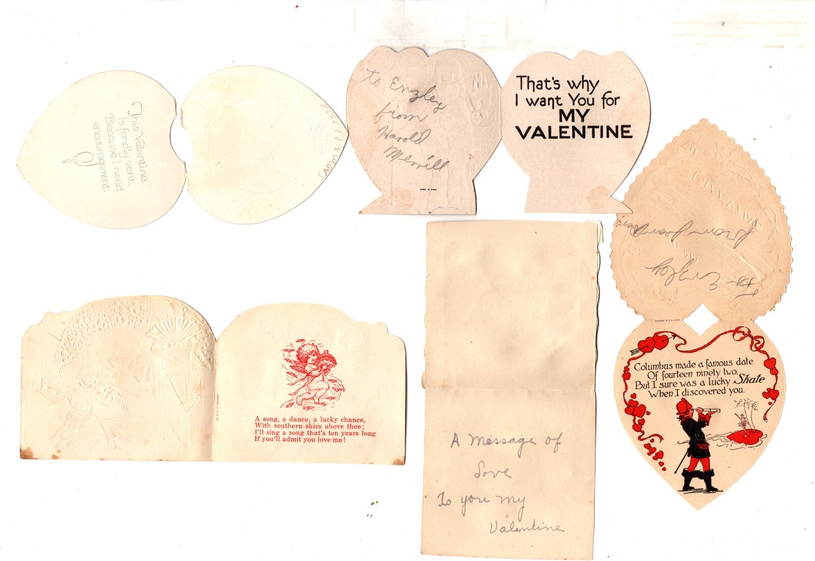 Lot of 11 VINTAGE 2-sided Valentine Cards Valentines 1930s-1960s ? | eBay