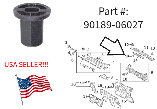 8 NEW INTERIOR COWL TRIM NUTS! FOR TOYOTA LAND CRUISER RAV4 ETC 90467 ...