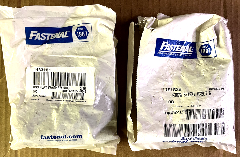 110 FASTENAL #1133181 5/16" Flat Washers Hot Dipped Galvanized + 35 5/ ...