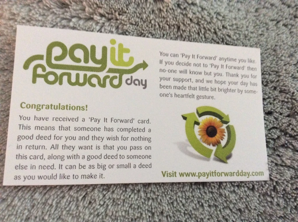 Pay It Forward Business Cards
