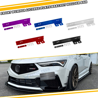 Car JDM Metal Universal Front Bumper Grille License Plate Relocator ...