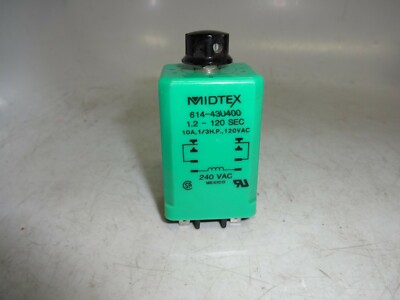 Midtex 614-43U400 240 Vac Coil Time Delay Relay 1.2 - 120 Sec | eBay