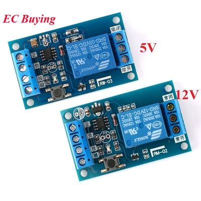 DC 5V 12V Single Button Bistable Relay Module Modified Car One Key ...