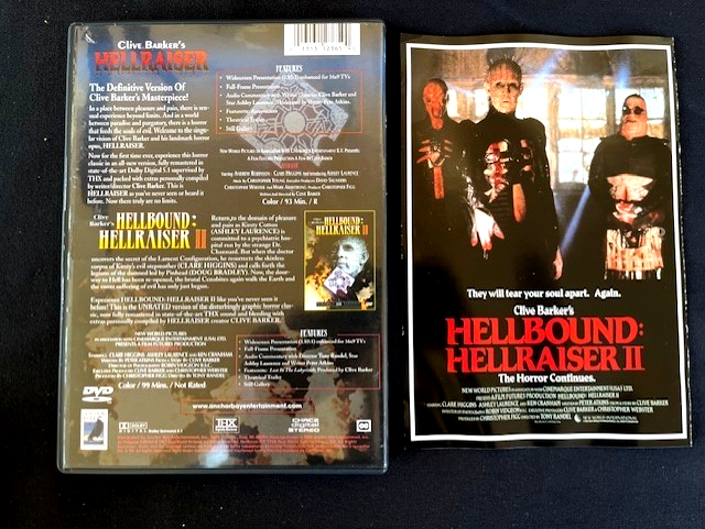 Clive Barker's HELLRAISER & HELLRAISER ll-HELLBOUND DVDs USED & NECA ...
