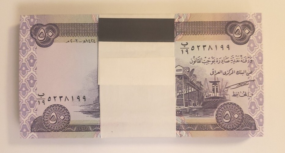 100Pcs IRAQI IRAQ 50 dinar DOLLARS BANKNOTE CURRENCY UNC 2003 Pristine ...