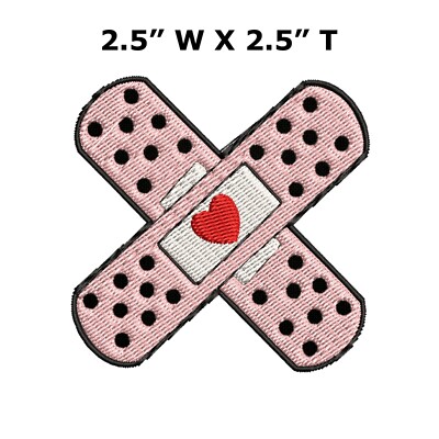 BAND-AID HEART PATCH, EMBROIDERED BAND AID LOVE PATCH, BANDAID APPLIQUE ...