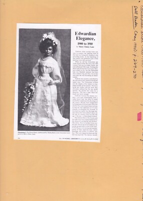 EDWARDIAN BRIDE COSTUME 17 IN DOLL CLOTHING PATTERNS UNCUT PHOTOCOPY | eBay