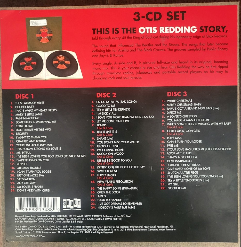 OTIS REDDING "THE COMPLETE STAX/VOLT SINGLES COLLECTION" (2013) 3 CD ...