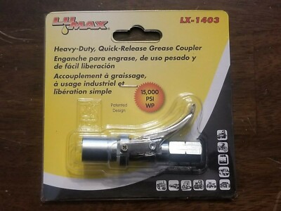 LUMAX Heavy Duty Quick Release Grease Coupler, 15,000psi, 1/8" NPT #LX ...