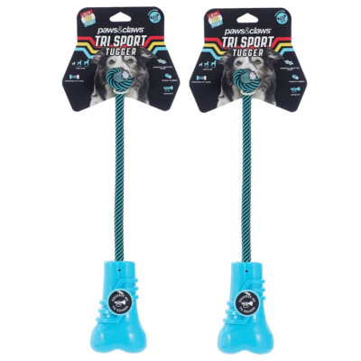2x Paws & Claws Tri Sport Bone Tugger Pet/Dog Interactive 23x7.6x5.8cm ...
