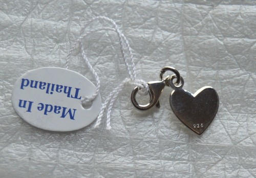 Sterling Silver 925 Angled Heart Charm Pendant Tag | eBay
