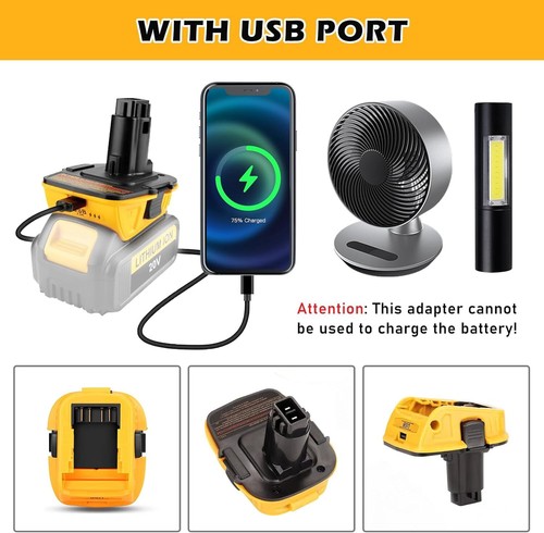DEWALT DCA1820 20V Battery Adapter - Black/Yellow for sale online | eBay