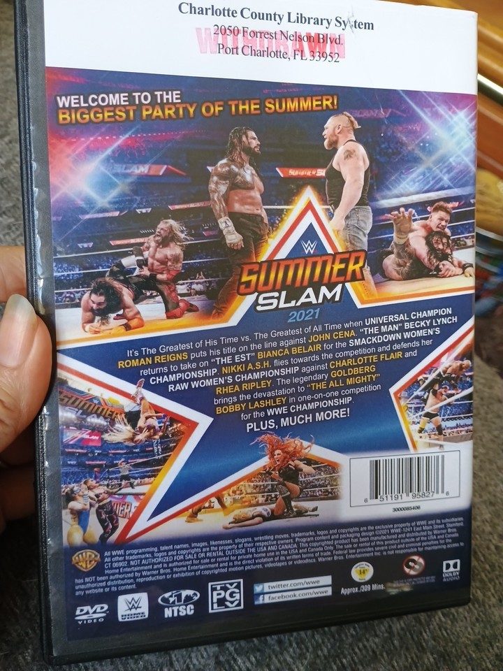 WWE SummerSlam 2021 DVD 2-Disc Set Brand Reigns Cena Lynch Belair ...