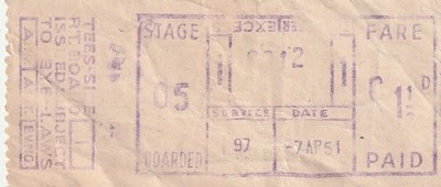 TIM ticket. Tees-Side Railless Traction Board. | eBay UK